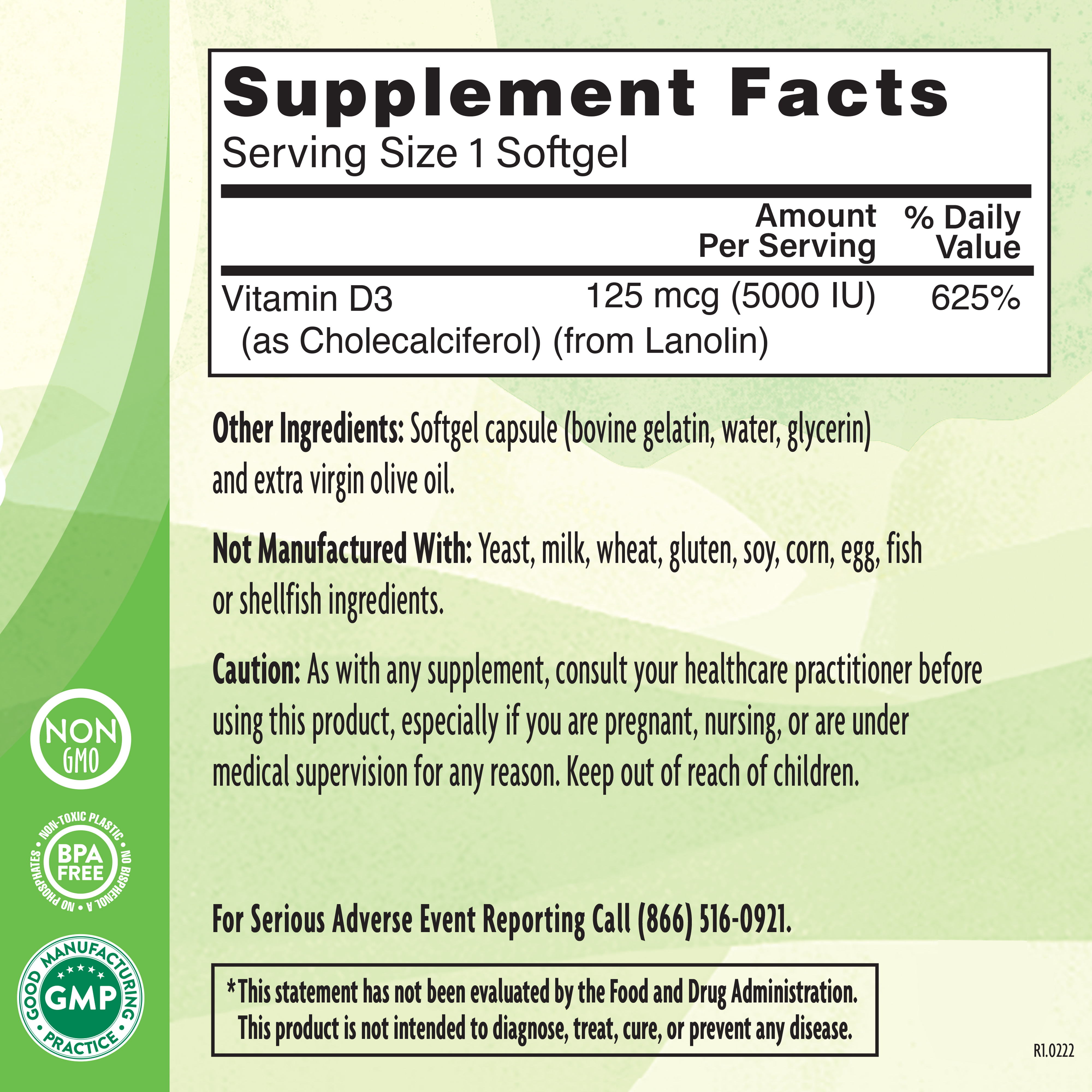 Vitamin D 5000 IU 365 SG | Natural Grocers